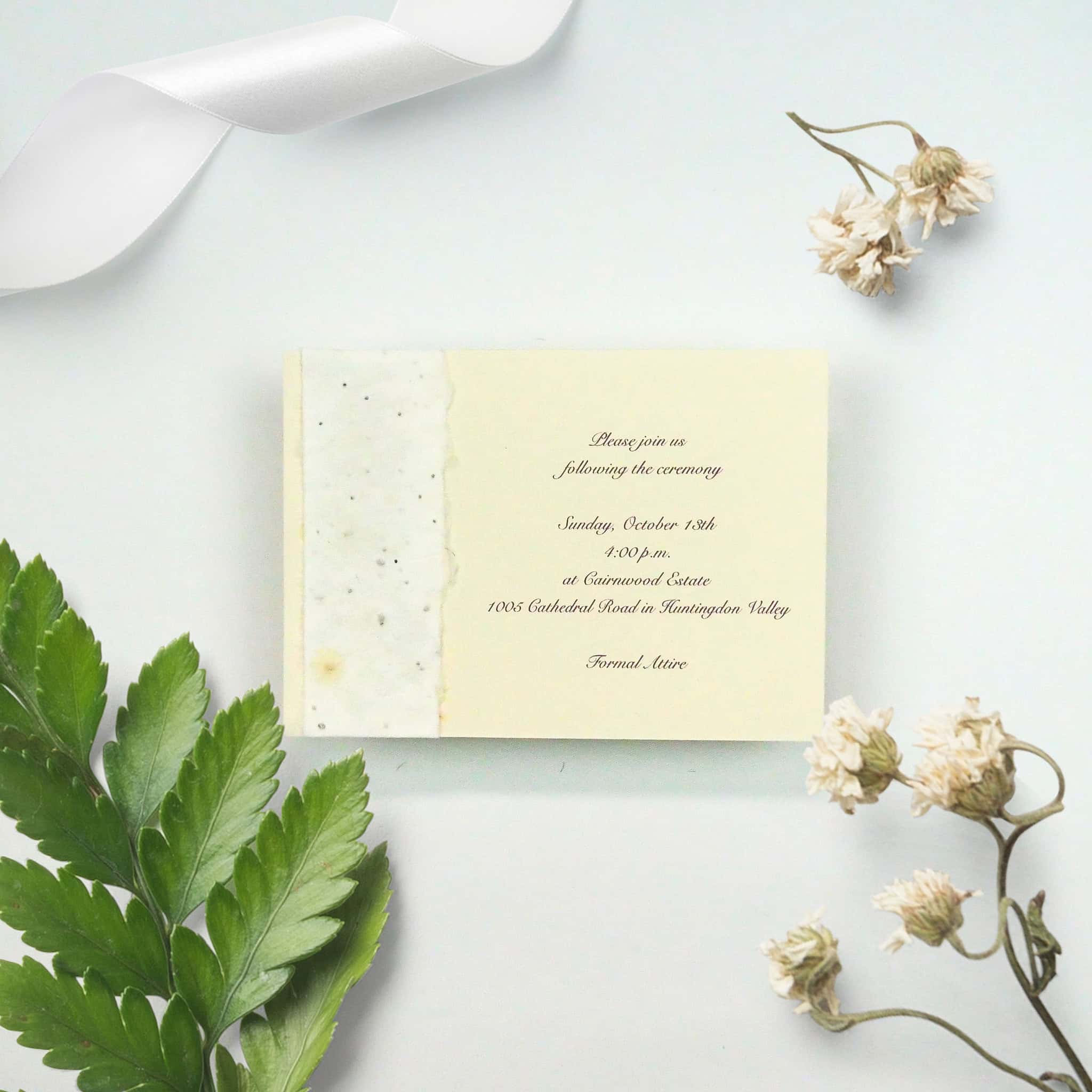 Wedding Reception Card | Seed Paper Reception Invitation